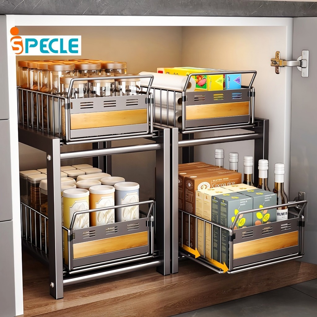 iSPECLE Rak Dapur Rak Rempah Under Sink Organizer Rack Kitchen ...
