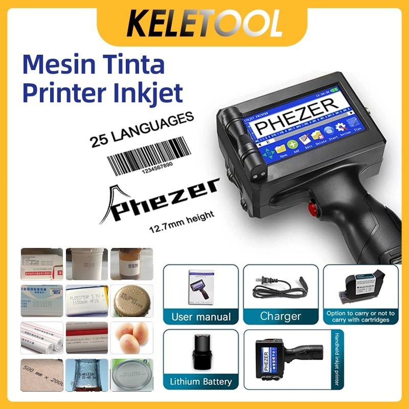 Inkjet Printer Handheld Label Coding Machine QR Code Logo Label Printer Automatic Printer Date ...