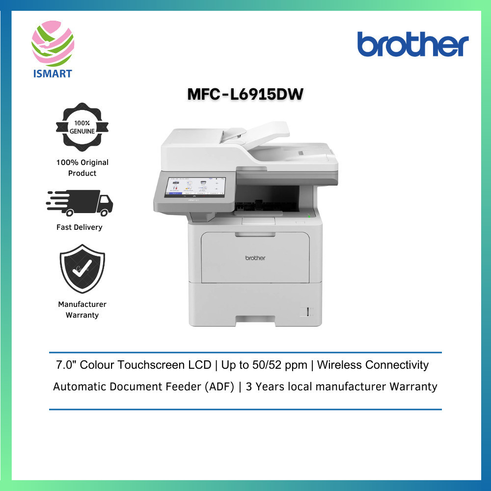 Brother MFC-L6915DW All in One Wireless Mono Laser Printer Auto 2-sided ...
