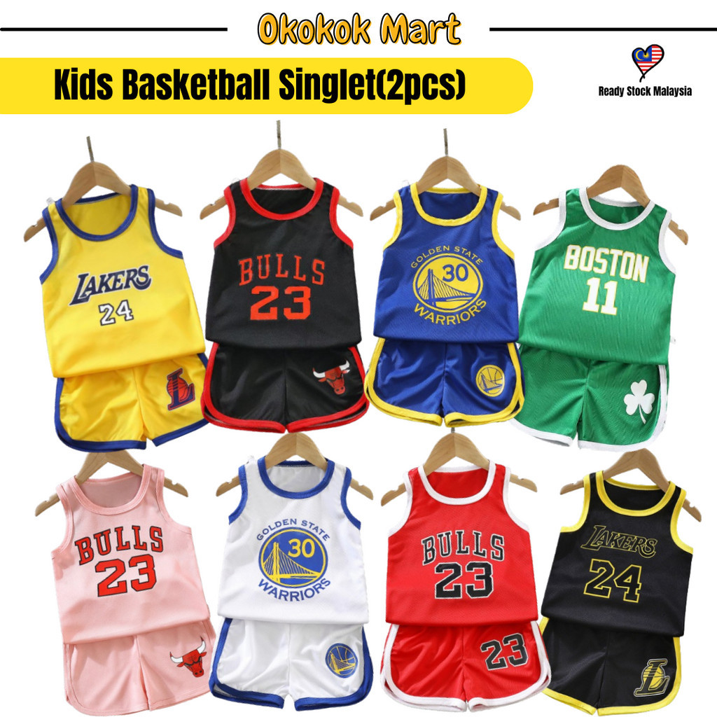 Baju Bayi Singlet Set Sport Singlet Set Basketball 2pcs Kids Sleeveless ...