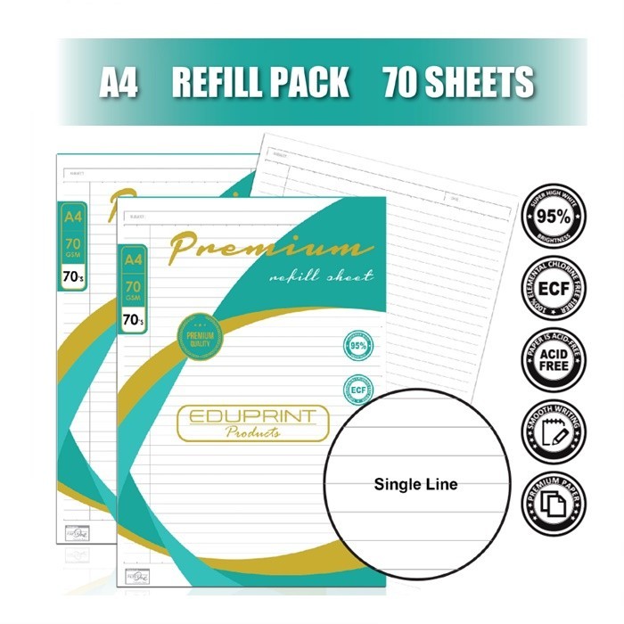 EDU Paper Examination Sheet Exam Paper A4 Size 70GSM Single Line Note ...
