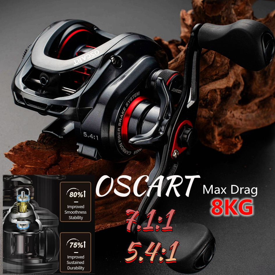 Ready! Baitcasting Fishing Reel 7.1:1 5.4:1 Stainless Ball Bearings 9BB ...