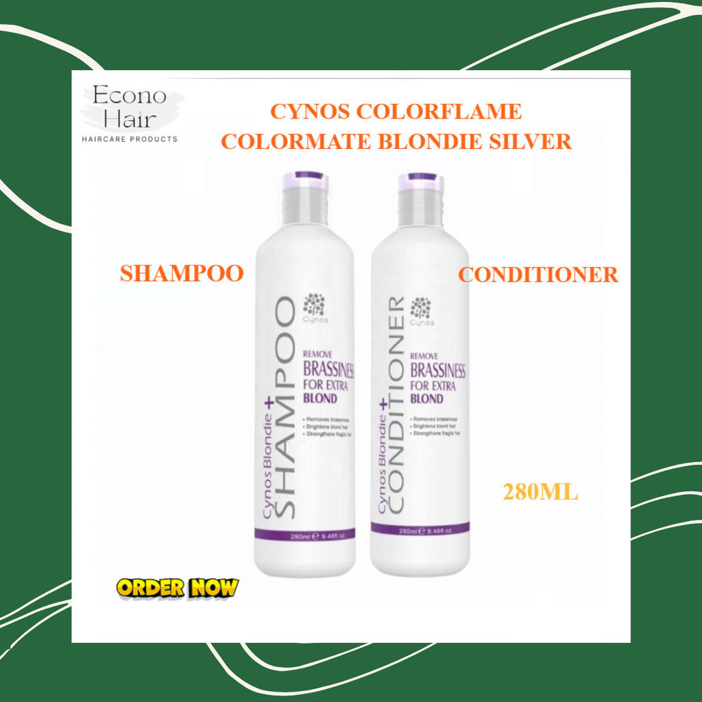 CYNOS COLORFLAME COLORMATE BLONDIE SILVER SHAMPOO/CONDITIONER 280ML ...