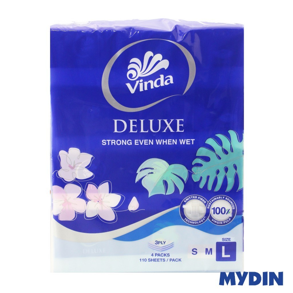 Vinda Deluxe Facial Tissue Soft 3ply (110s x 4Pkt) | Shopee Malaysia
