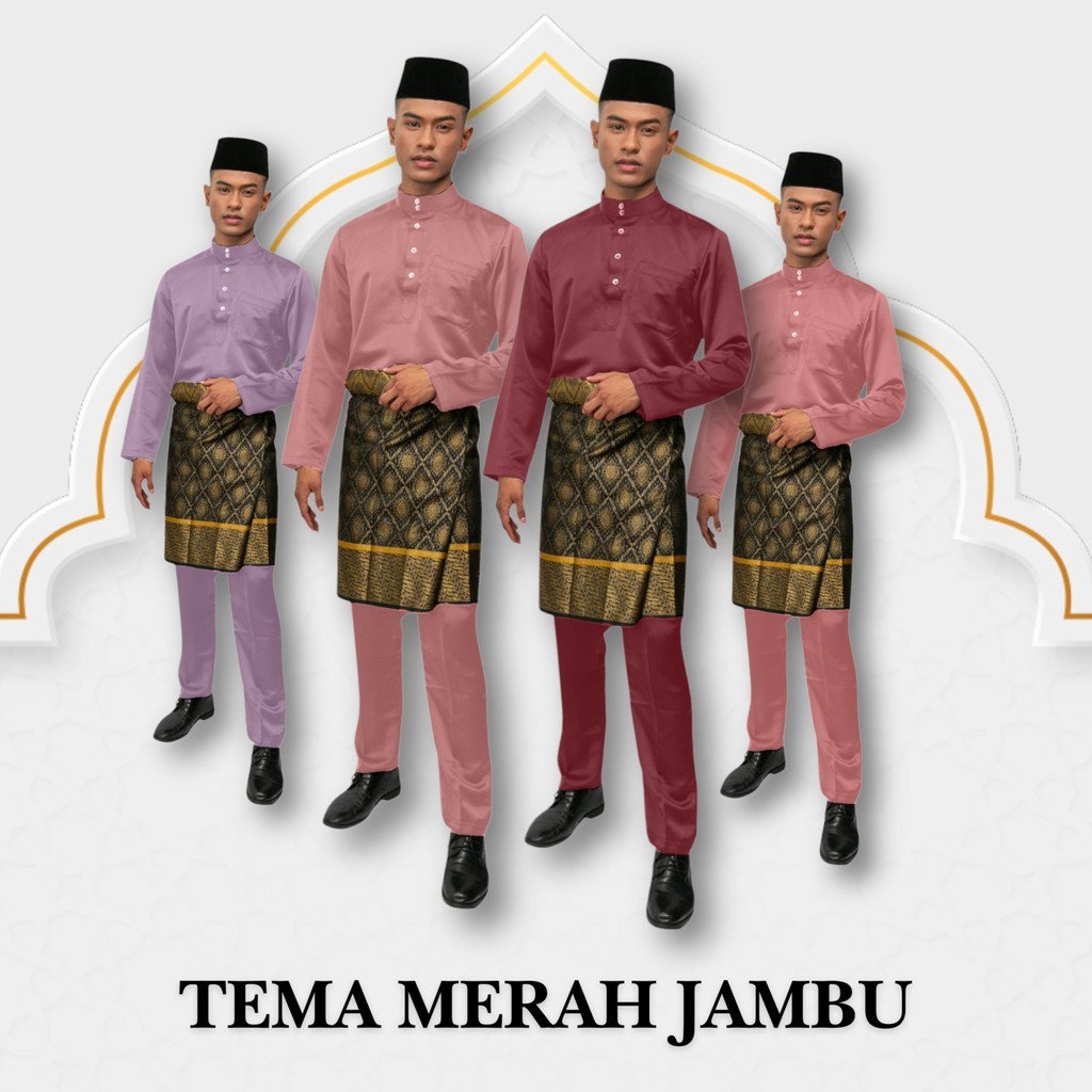 (Free Sampin) Tema Merah Jambu Metallic (Pink) - Cekak Musang Moden Fit ...