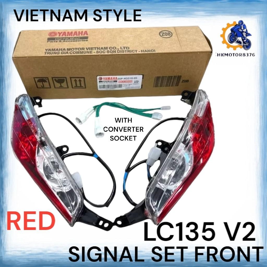 VIETNAM YAMAHA LC135 V2 CUTTING FRONT FLASHER LIGHT SIGNAL DEPAN PILOT LAMPU RED ORANGE OREN PNP ...