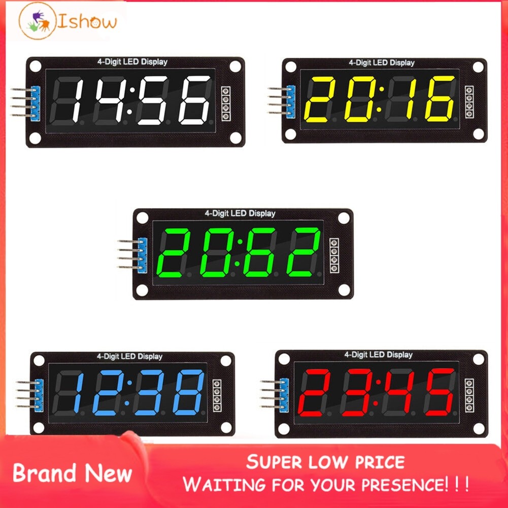 ISHOWMAL ️0.56\" Inch TM1637 RGB 4-Bits Digital LED Clock Tube Display for Arduino | Shopee Malaysia