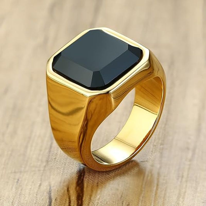 Brand new stainless steel square ring,retro style men's creative ...