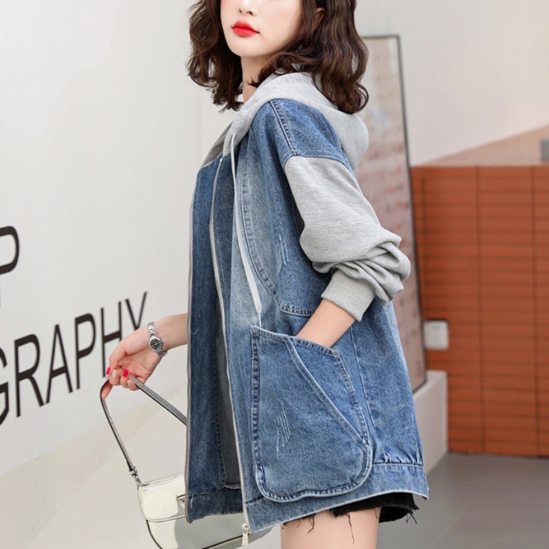 Hooded Denim Jacket - Oversized & Comfortable, Perfect for Spring ...