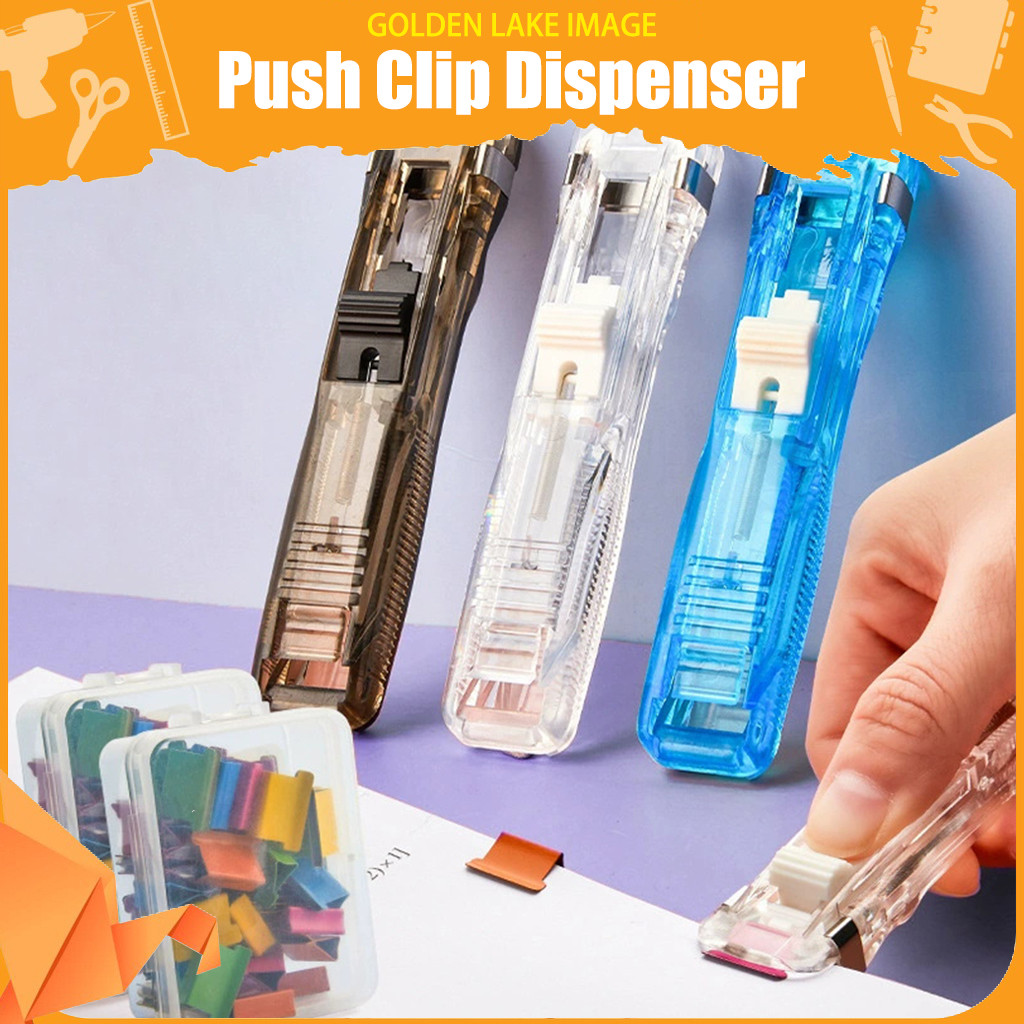 Nail Free Stapler Transparent Pusher Clips Hand Held Test Paper Clam ...