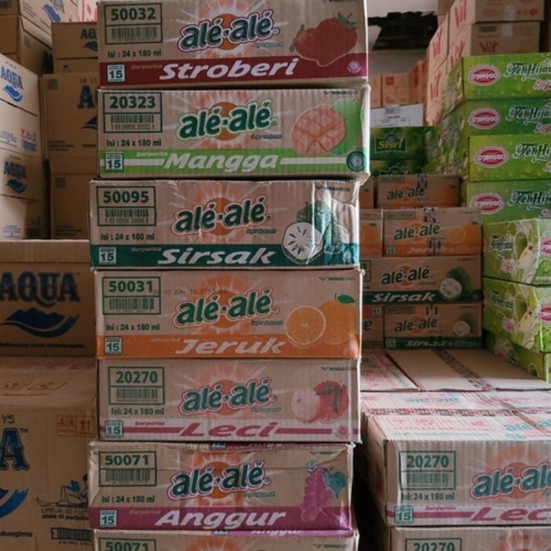 Minuman Ale-ale rasa buah-buahan kemasan 180ml/harga untuk satu karton ...