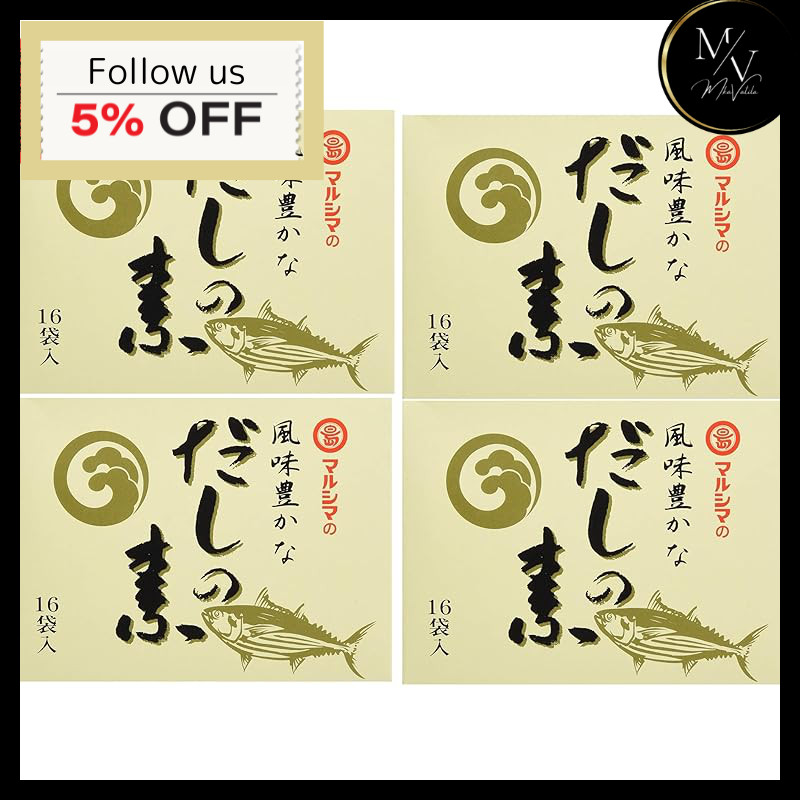 Marushima Soy Sauce Flavorful Dashi Stock Powder (8g×16 Packs) x 4 ...