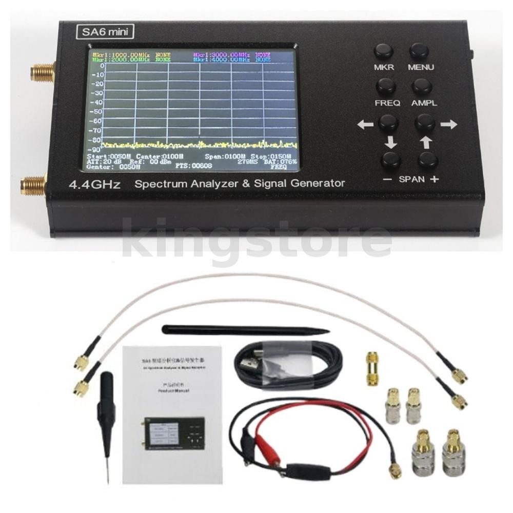 SA6 Mini Portable Spectrum Analyzer 35-4400MHz Signal Tester Fast ...