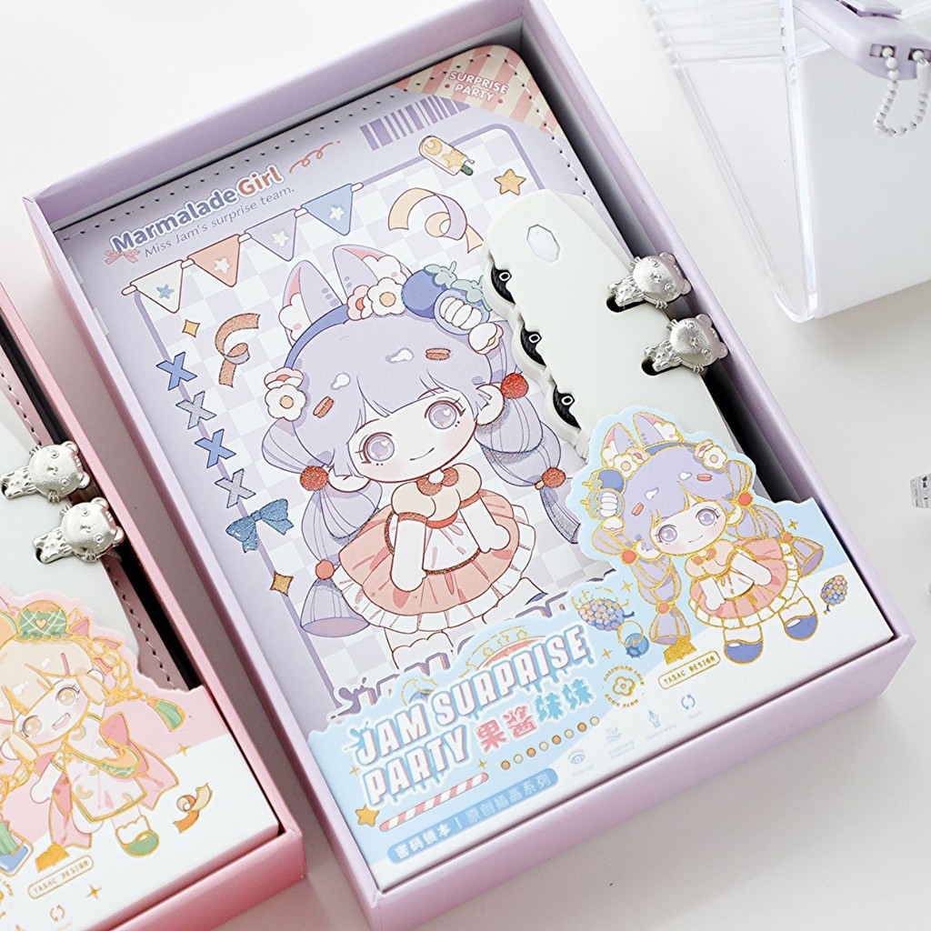 Cute Jam Sister Color Page Password Book Girl Secret Cartoon ...
