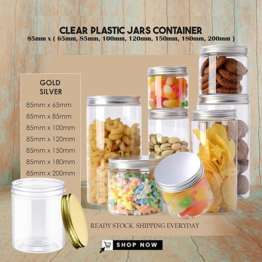DC 10 PCS Balang Kuih Raya Plastik Bekas Kedap Udara Choco Bulat Bekas ...