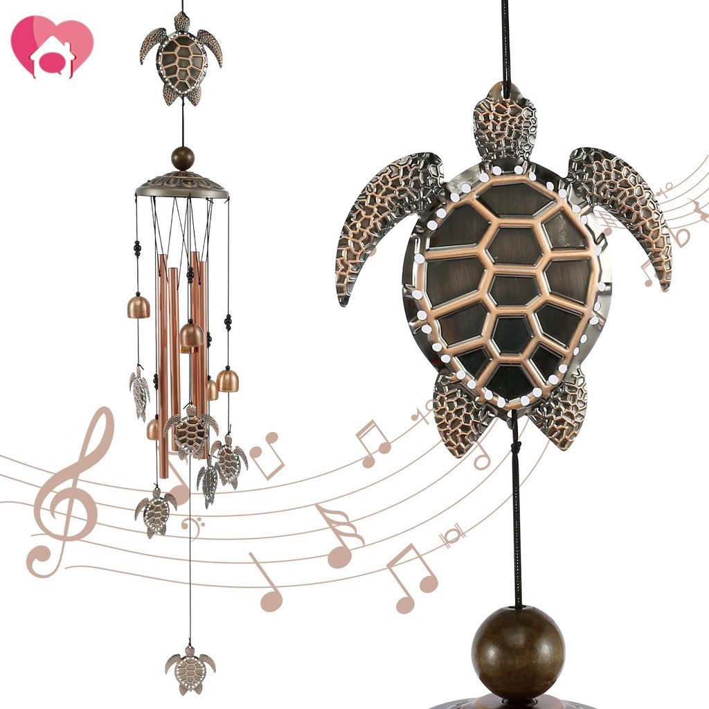 Turtle Windchimes Bronze Metal Tube Wind Chimes Memorial Sea Turtle ...