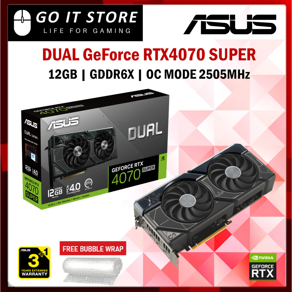 ASUS Dual GeForce RTX™ 4070 SUPER 12GB GDDR6X GRAPHIC CARD ( DUAL-RTX4070S-12G ) | Shopee Malaysia
