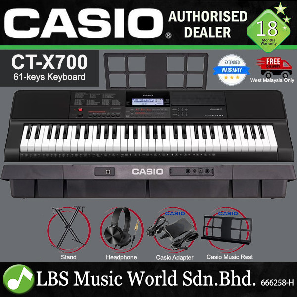 Casio CT-X700 61 Key Portable Keyboard Electric Piano Full Package with ...