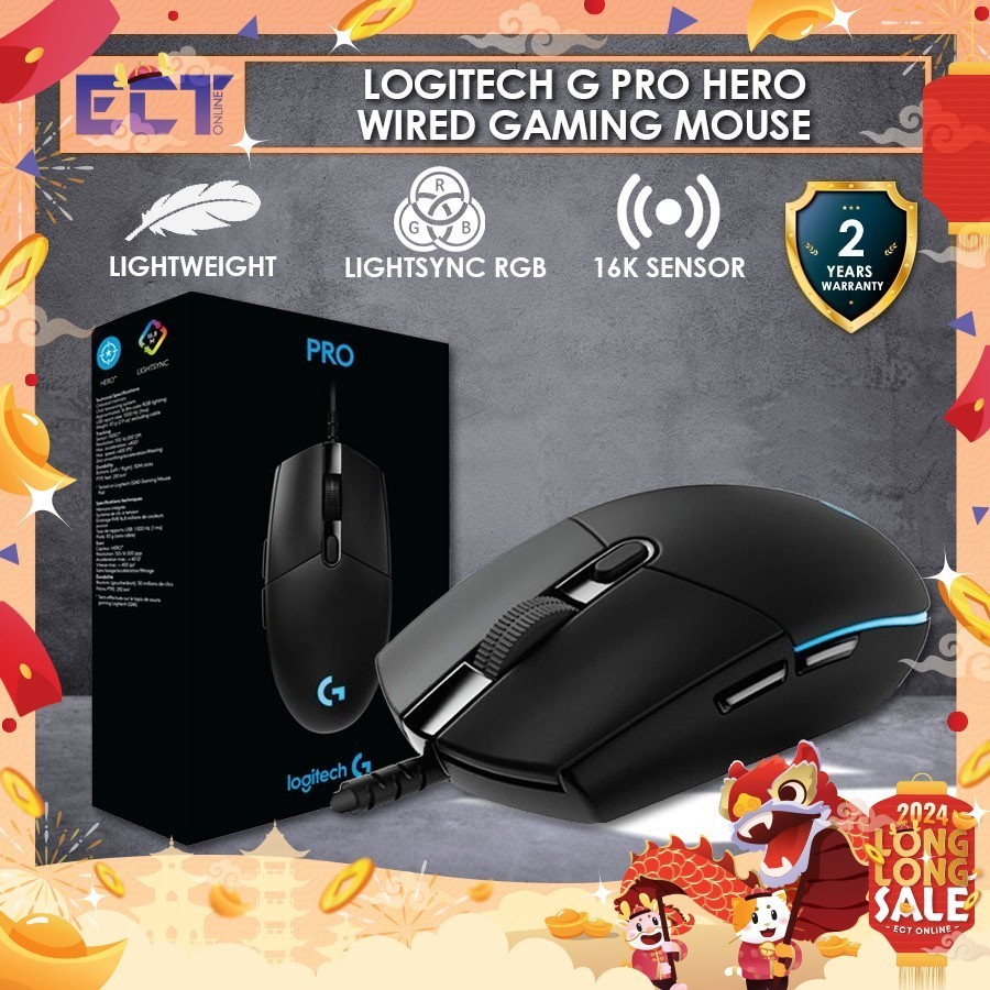 Logitech G Pro Hero Wired Gaming Mouse with Hero 25K Sensor (910-005442 ...