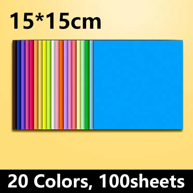 100Sheets/set Origami Paper Assorted Sizes DIY Paper Vivid Colored ...
