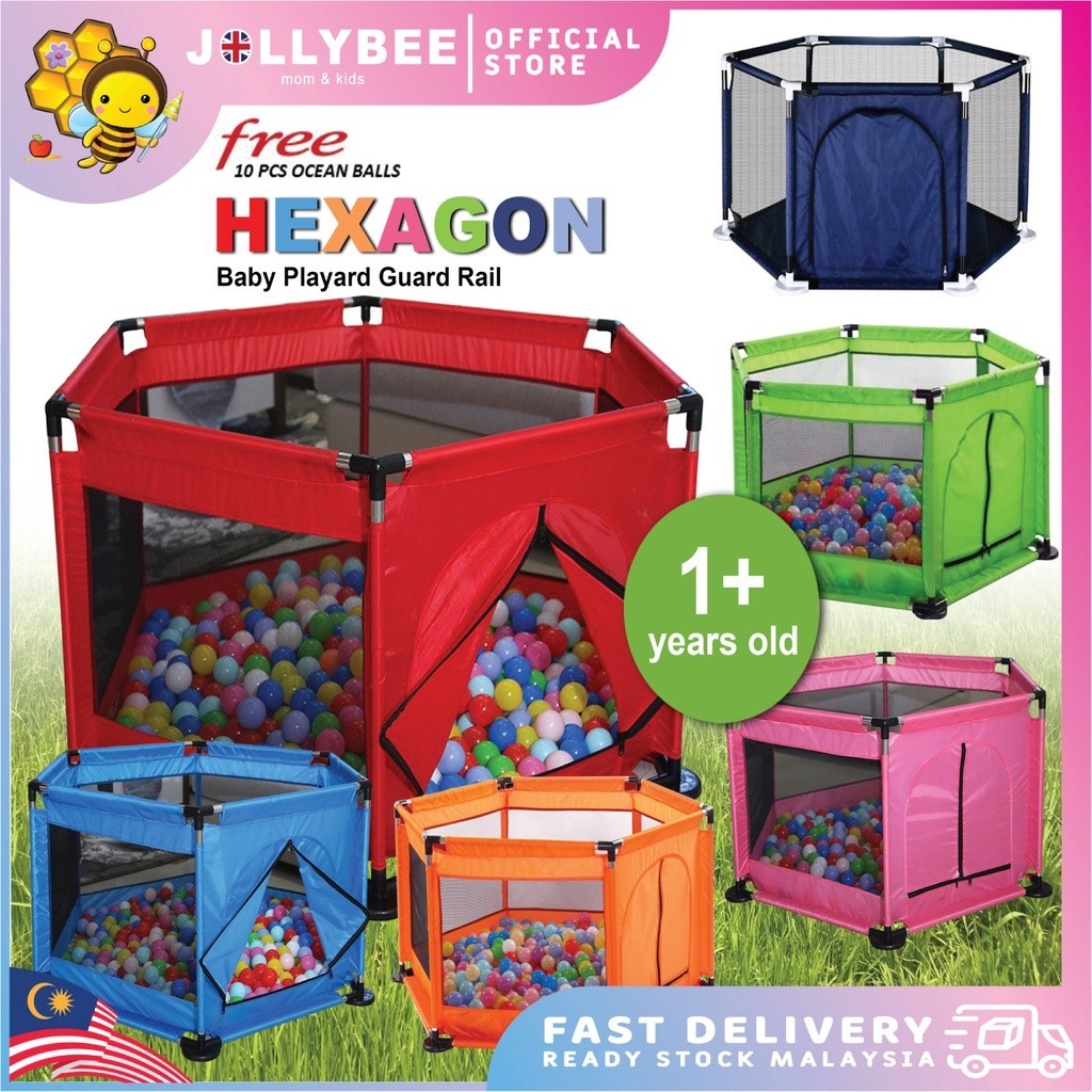 Stainless Steel Hexagon Playpen Portable Play Yard Indoor Outdoor Kids ...