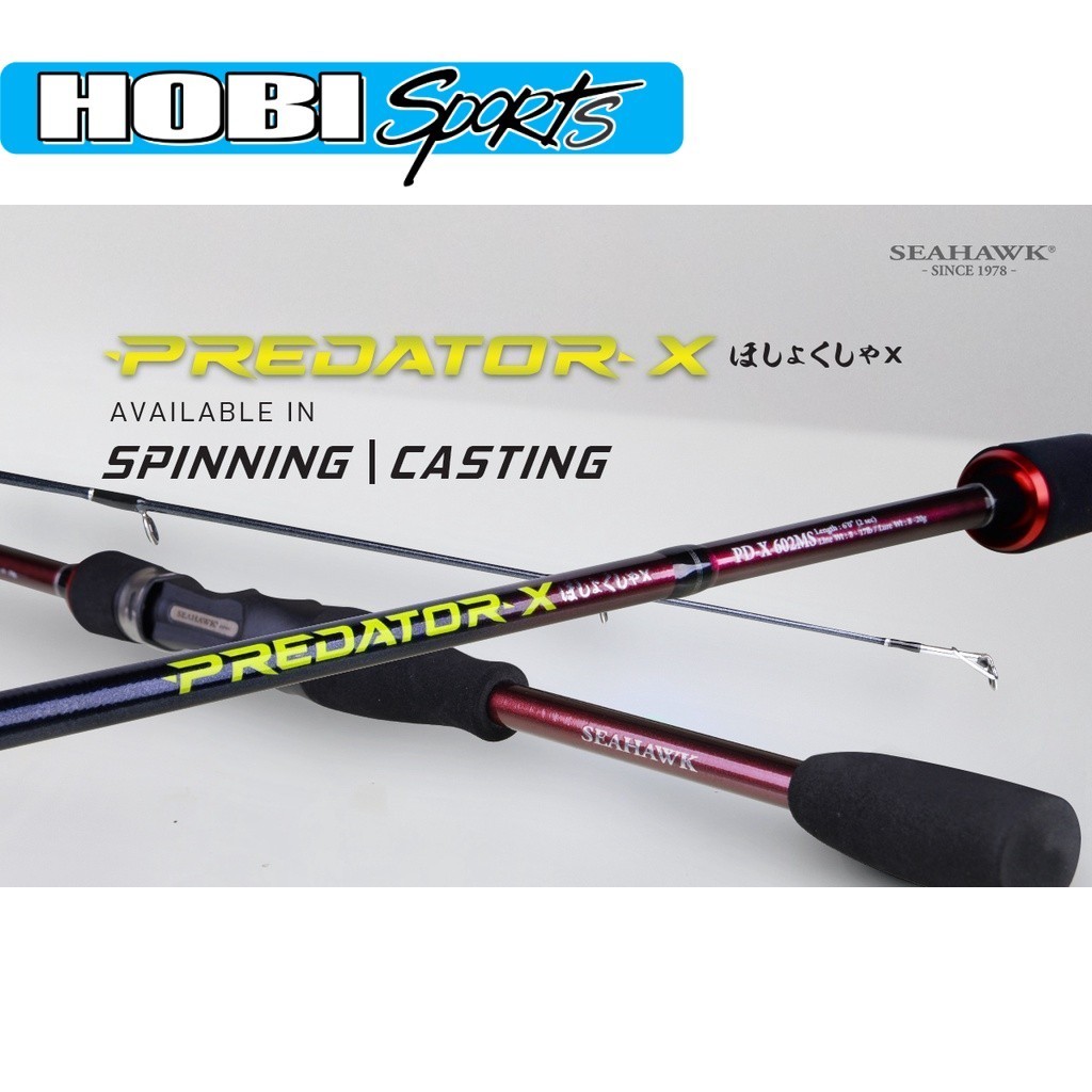 Seahawk Predator X Spinning & Casting Fishing Rod/Premium Reel Seat ...