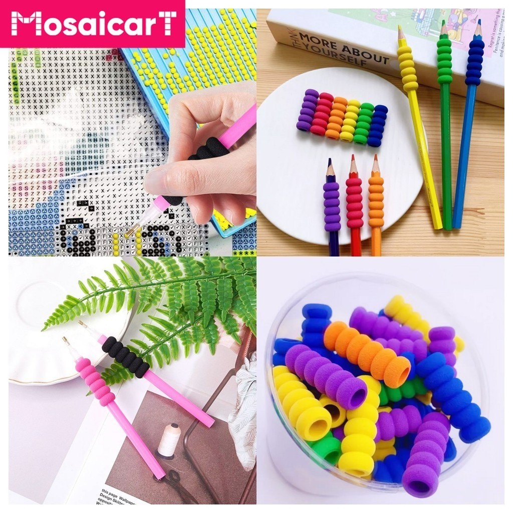 【MA】 Soft Foam Pencil Grips Pen Grippers Cushion Holder Sponge Painting ...
