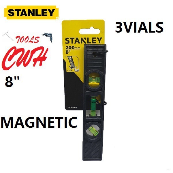 STHT42291 8" STANLEY MAGNETIC TORPEDO WATER LEVEL RULER BALANCE ...