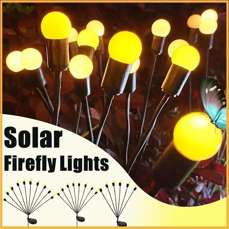 Night Sensor Solar LED Firefly Light Auto On Off Garden Swaying Lights ...