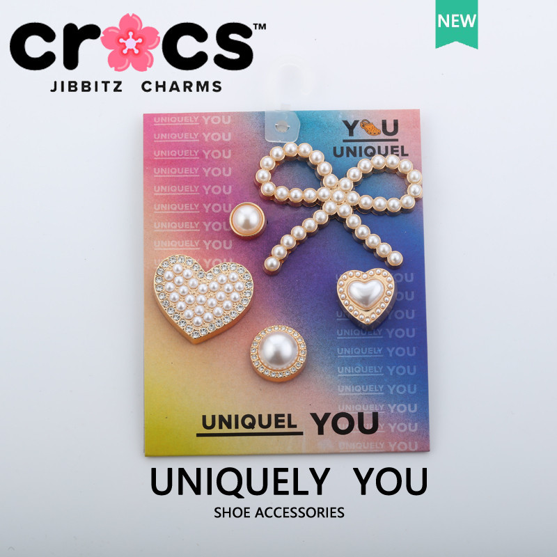 Jibbitz crocs set Shoe Buckle Pearl Heart DIY Hole Shoes Accessories ...