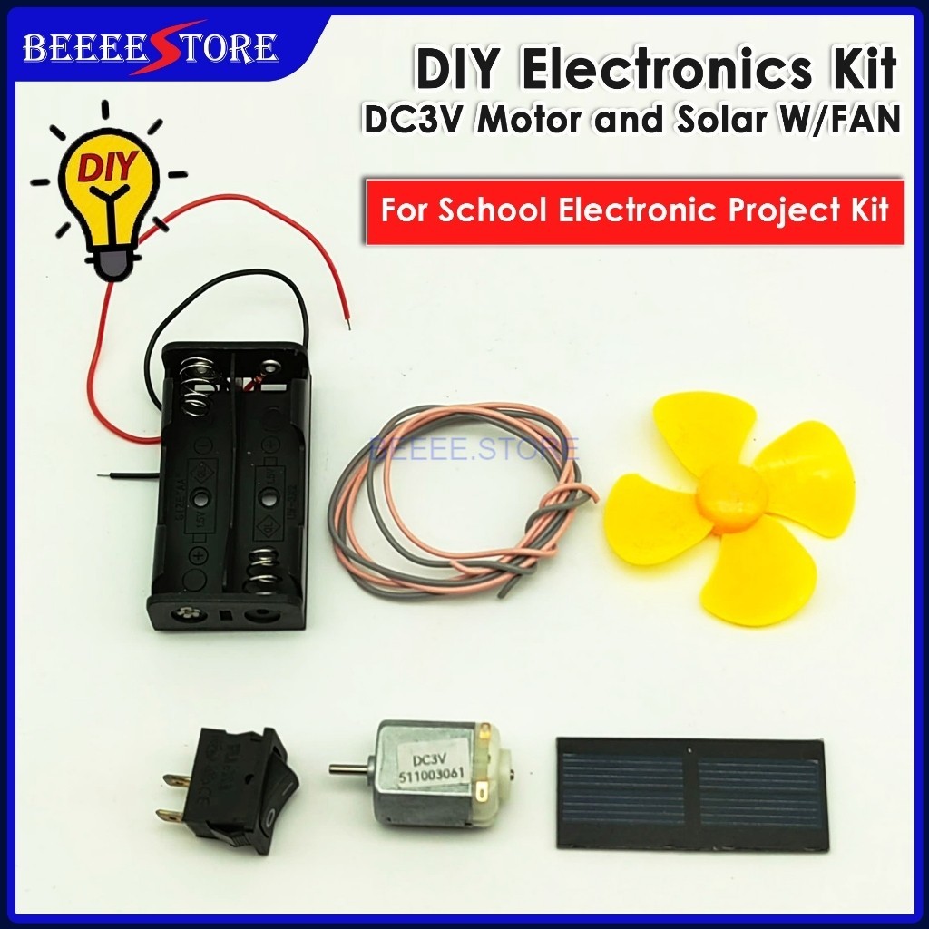DIY Basic Electronics Starter Kit DC3V Motor and Solar With FAN for ...
