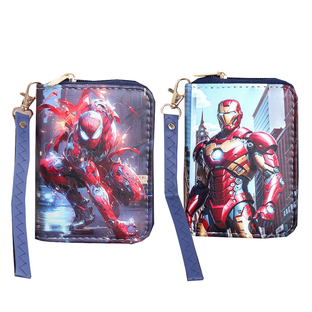 Cartoon Spider-Man Iron Man Wallet Kids Boy Coin Purses Children Boys ...