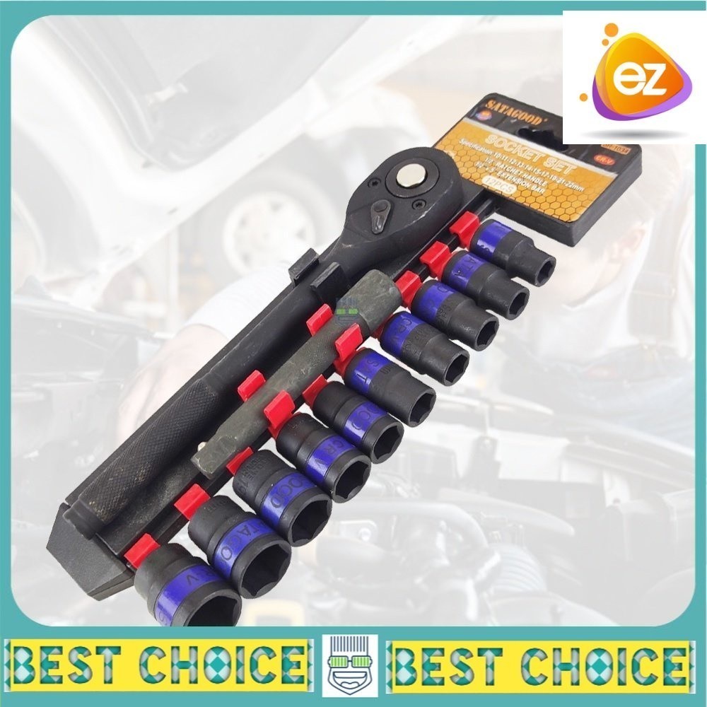 SATAGOOD SET SPANAR BOX SET SPANAR SOKET 1/2 Inch Socket Set 12pcs ...