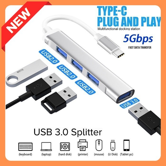🔥 USB3.0 hub four-in-one aluminum multi-channel OTG adapter USB ...