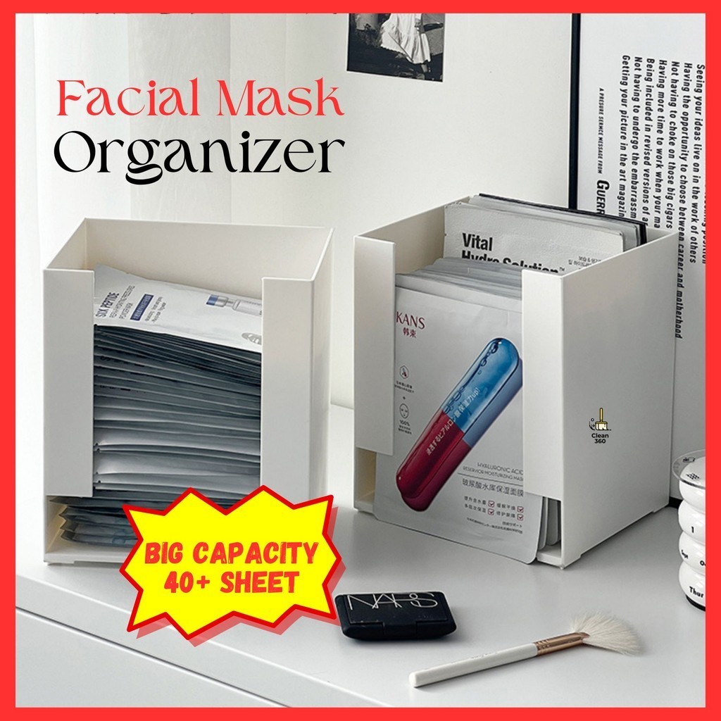 Facial Mask Organizer Sheet Mask Storage Box Container Stackable Makeup ...