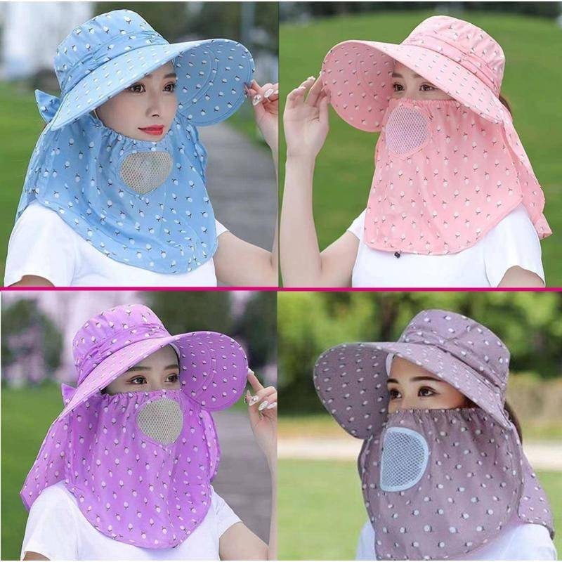Women Face Mask Sun Protection Hat Cycling Sun Protection Sun Hat ...