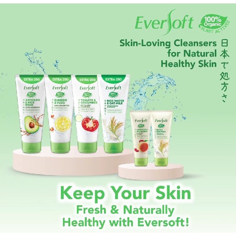 Eversoft Facial Cleanser (120g / 195g) - (Avocado / Ginkgo / Oat Milk ...