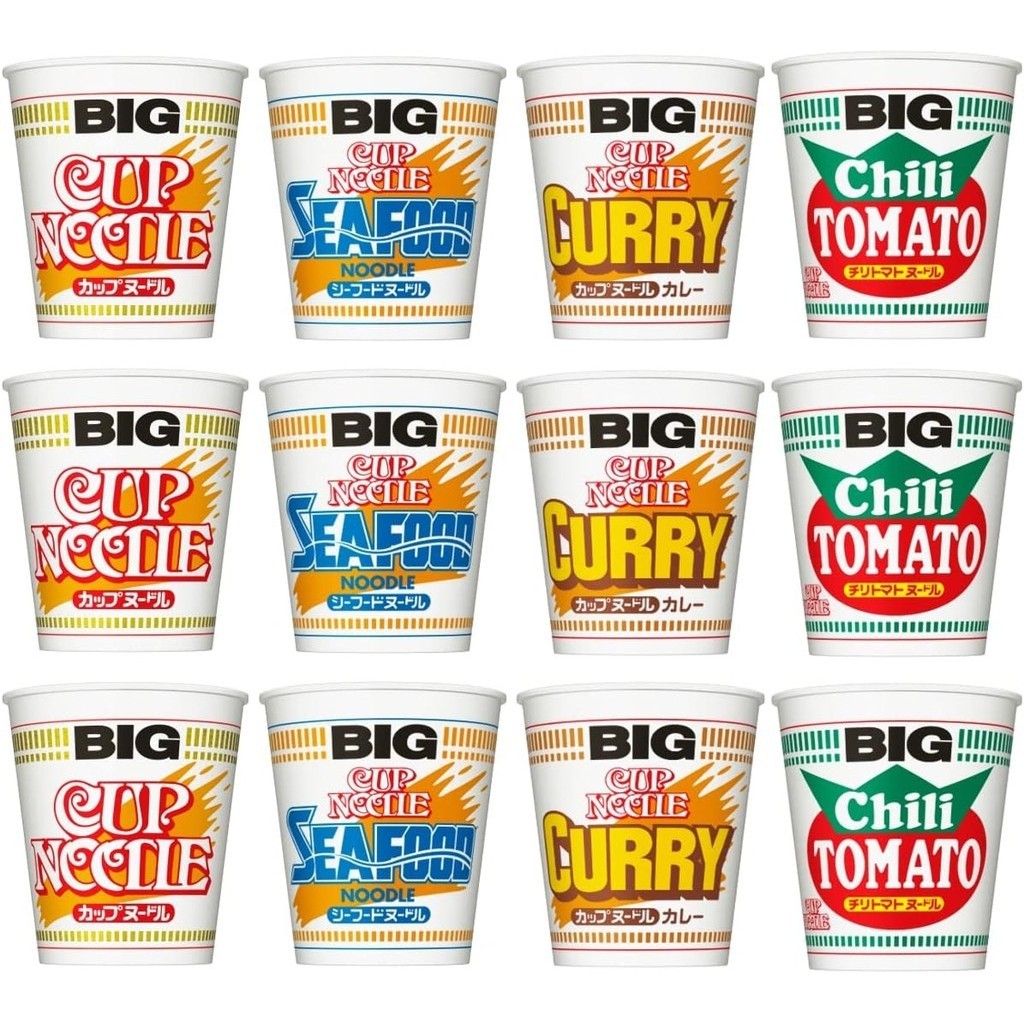 Nissin Cup Noodles BIG 4 kinds 12 meals Assorted cup noodles Seafood ...