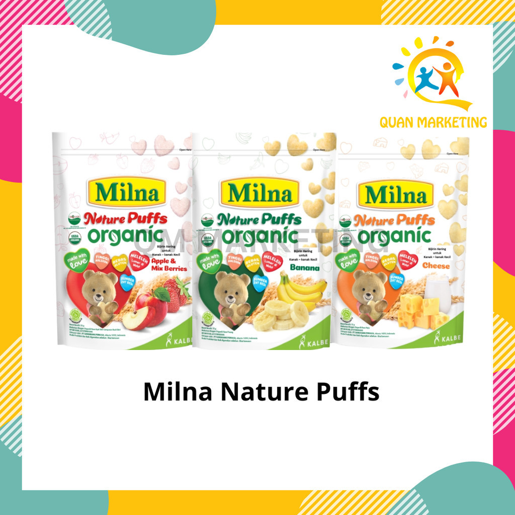 Milna Nature Puff 15g (Banana / Cheese / Apple & Mix Berries) | Shopee ...