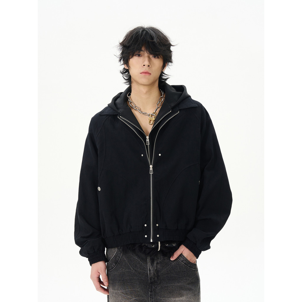 2025 Spring Style Deconstruction Style Fake Two-Piece Jacket Men's High ...