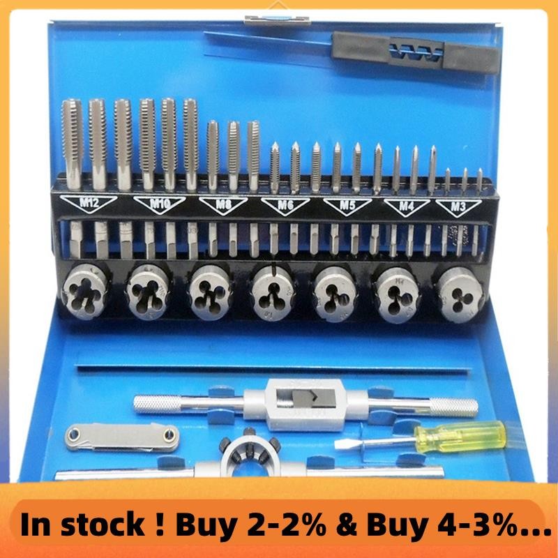 32Pc M3-M12 Metric Tap and Die Set Manual Tapping Tool Thread Tap Die ...