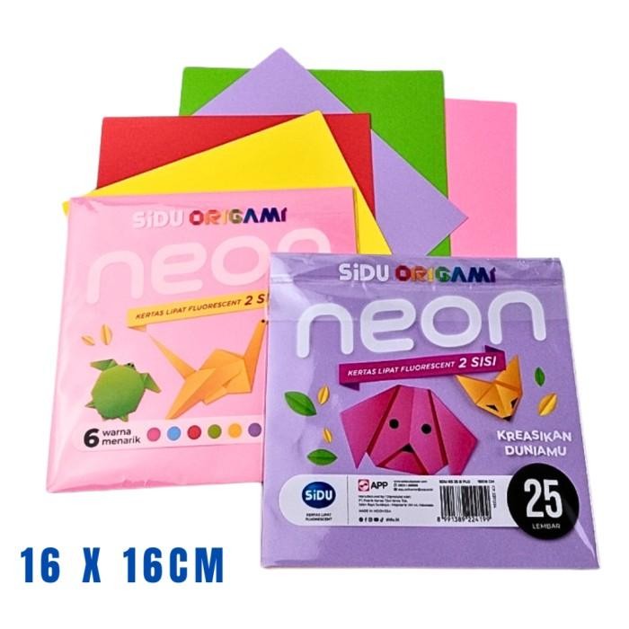 Sidu Neon Origami Folding Paper Origami Sidu Neon 16x16 cm Contains 25 ...