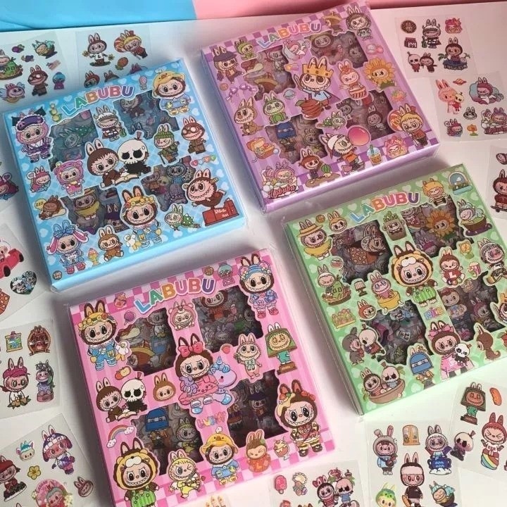 100 Pcs/box LABUBU Stickers Waterproof Waterproof 2D Cartoon Stickers ...