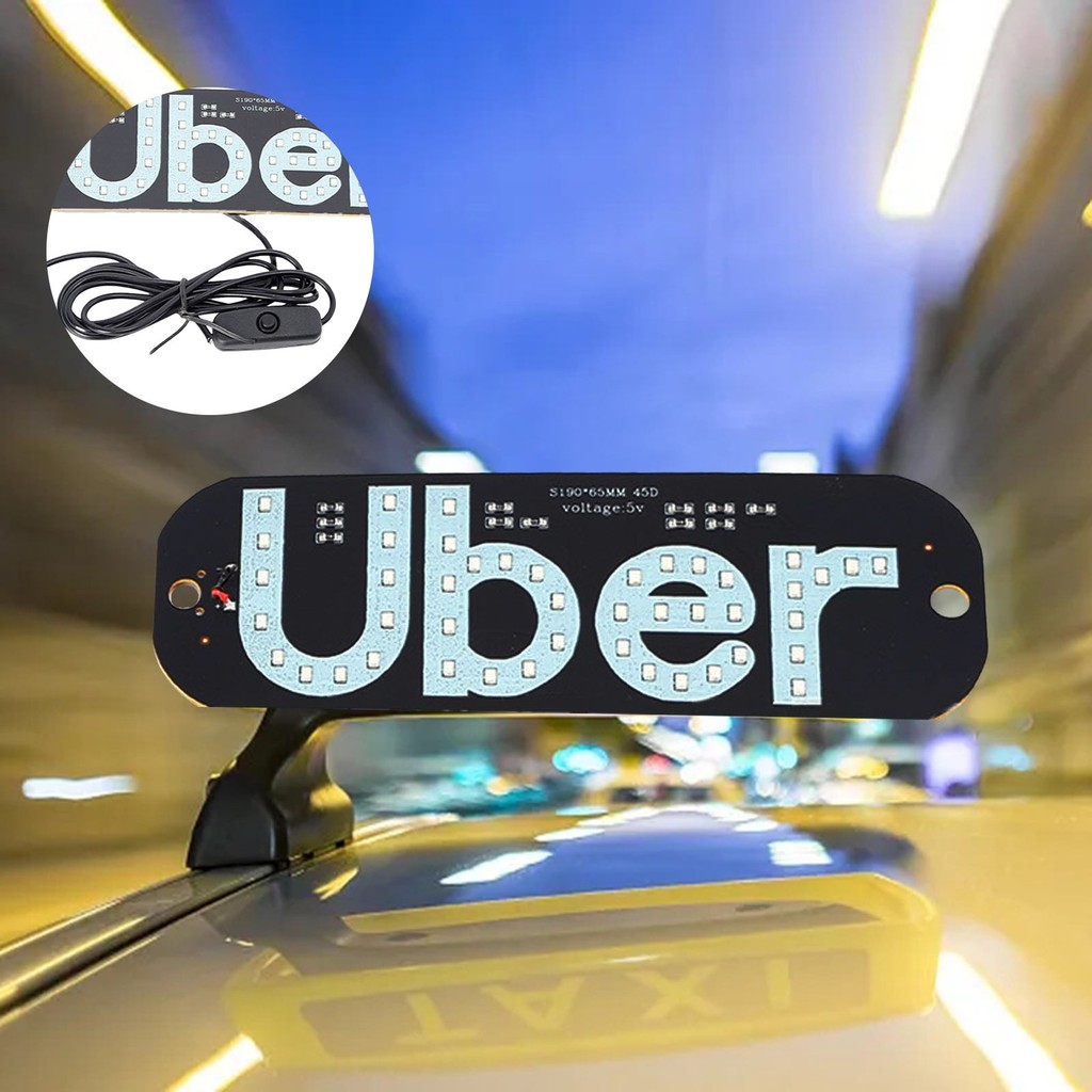 Taxi lighting LED logo USB plug LED light Car windshield Uber logo ...