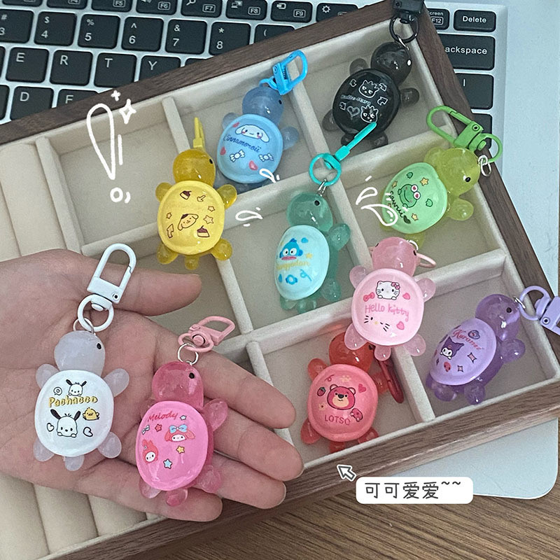 Miniso Sanrio Printed Turtle Keychain Abs Resin Cute Kuromi ...
