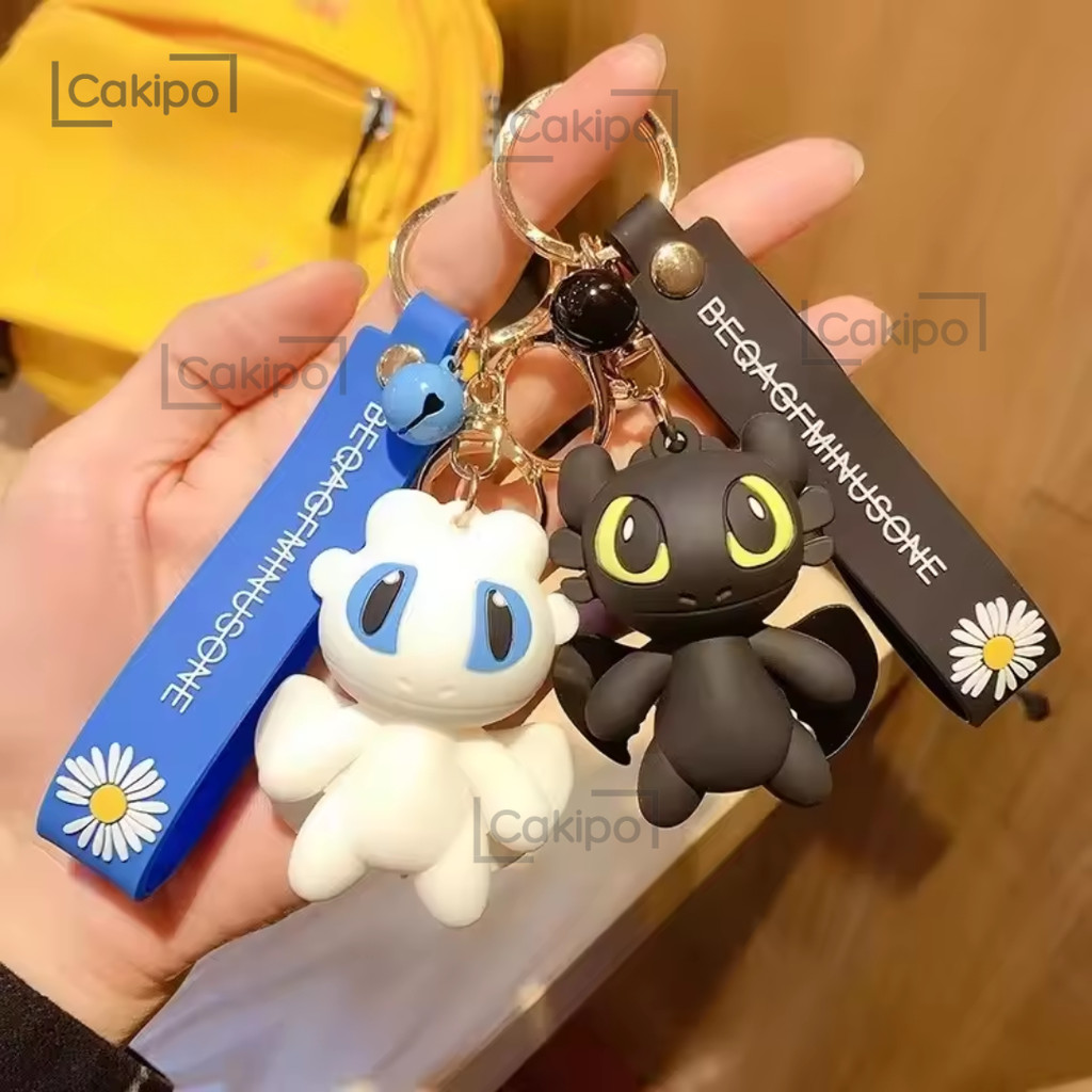 GANTUNGAN Toothless Night Fury Keychain How to Train Your Dragon Naga ...