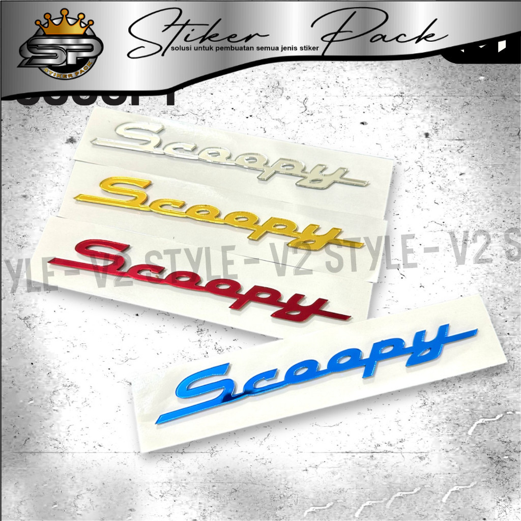 3D SCOOPY EMBLEM embossed PAIR OF 2PCS / 3 DIMENSION STRIPPING HONDA ...
