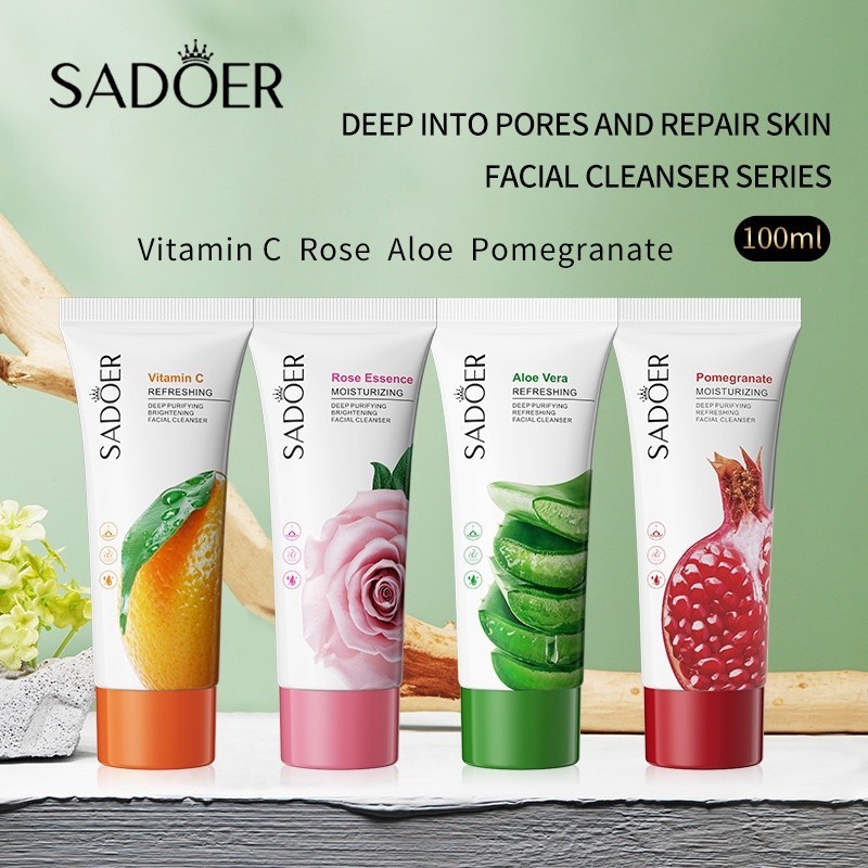 SADOER Fruit Plant Extract Vitamin C Moisturizing Deep Purifying Refreshing Brightening Facial ...