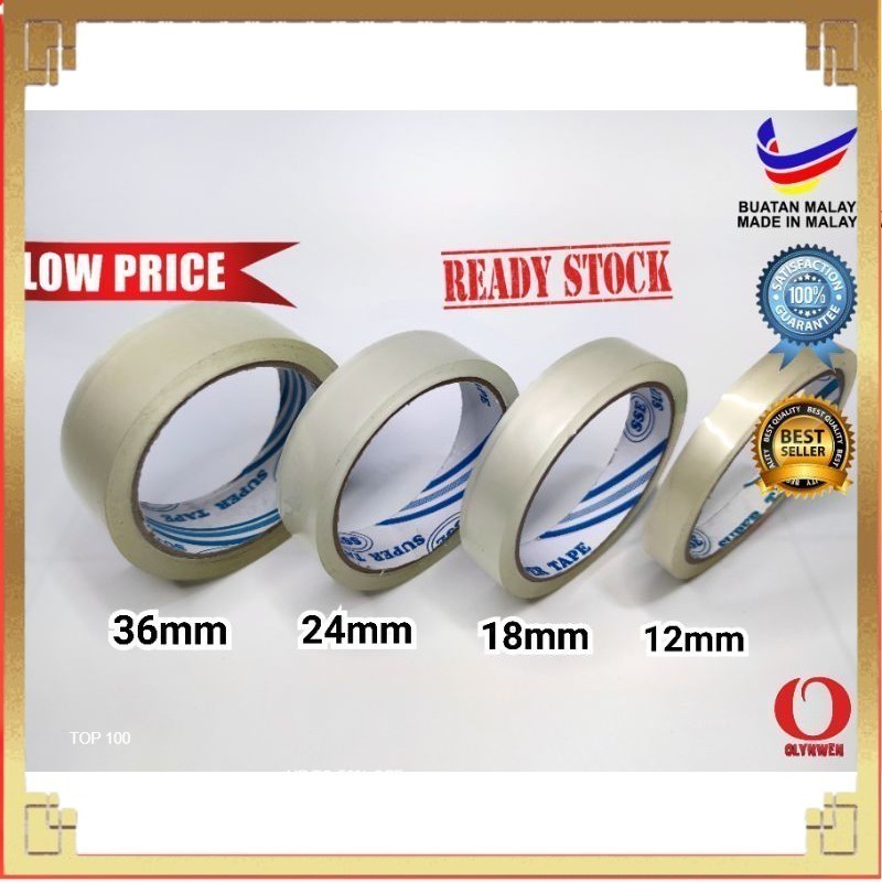 OPP tape stationary 50yards tape Adhesive Transparent 12mm 18mm 24mm ...