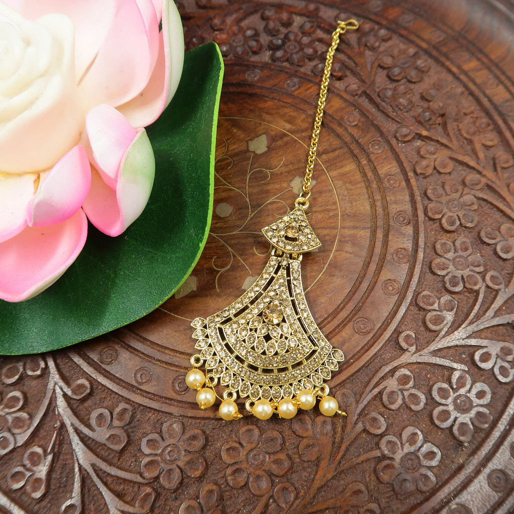 New Designs - Kundan Gold Style Indian Head Chain / Mang Tikka | Shopee ...